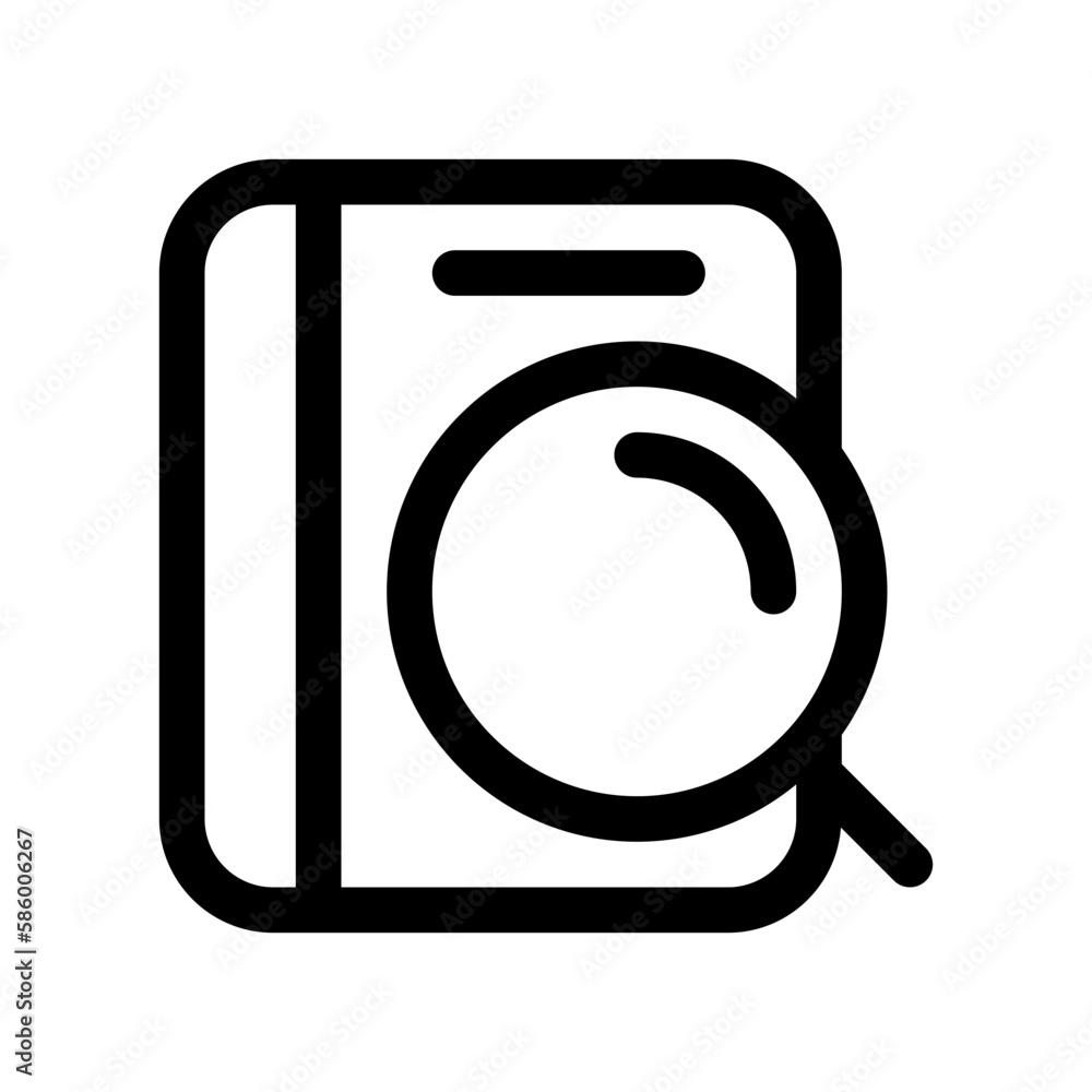 Editable book search vector icon. Part of a big icon set family ...