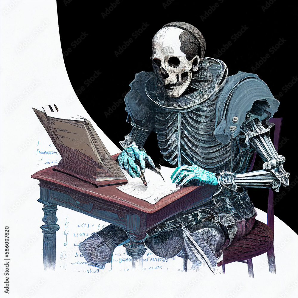 skull and book - Shakespeare as a robot - Lare Language Model AI ...