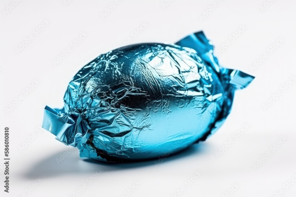 shiny candy bar wrapped in foil, ready to be unwrapped and enjoyed ...