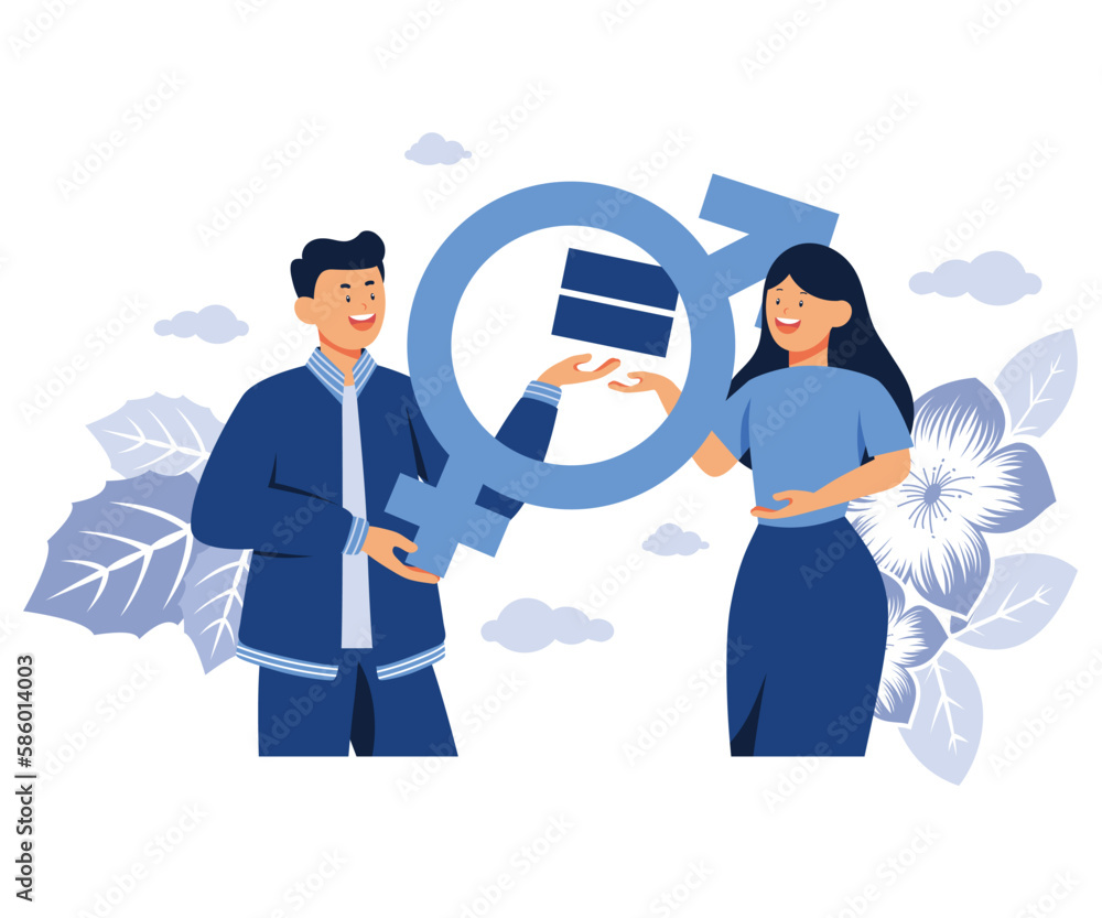 Gender equality concept, equal treatment male and female in society ...