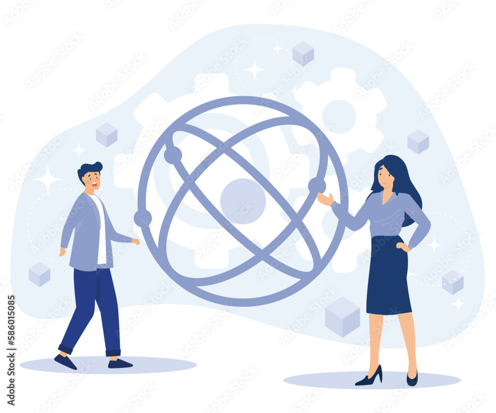 Quantum computing concept. Optical technology, photonics research. Tiny ...