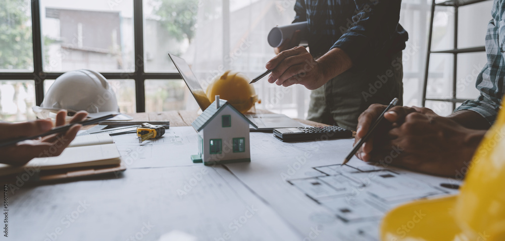 Architectural engineer team meeting house plan writing Housing and work ...
