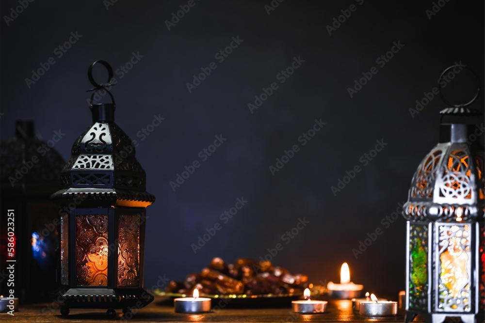 Muslim Holy Month Ramadan Kareem - Ornamental Arabic Lantern With ...