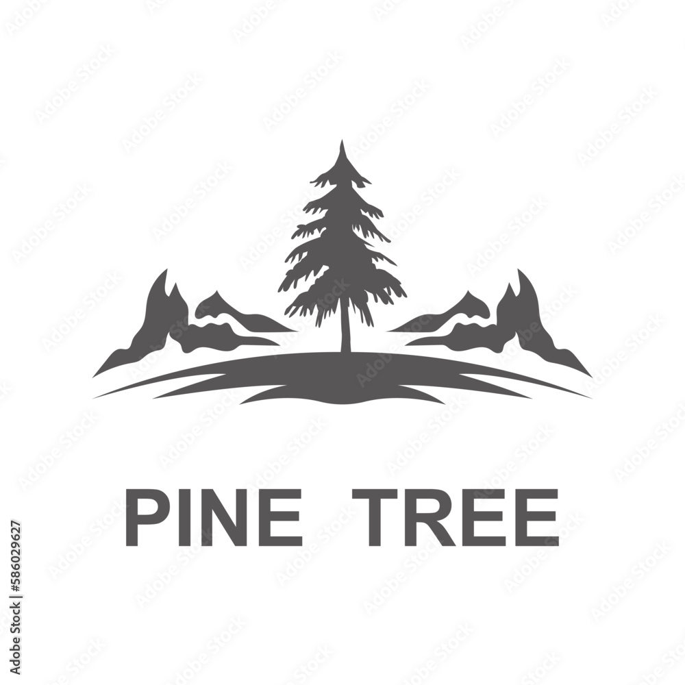 Pine tree Logo design inspiration Stock Vector | Adobe Stock