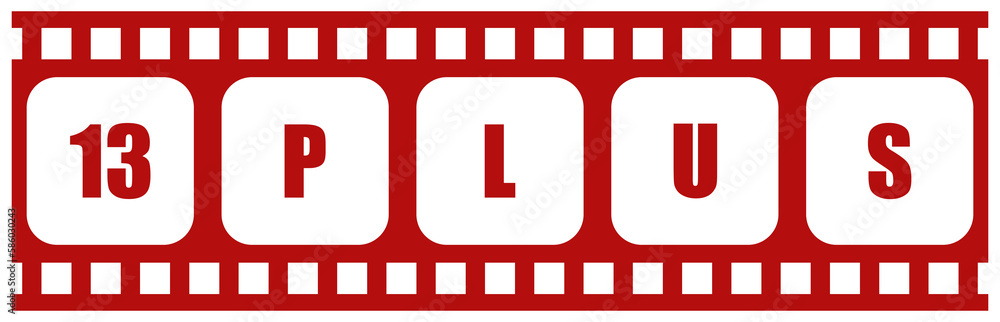 Sign of Adult Only for Thirteen Plus 13+ Age in the Filmstrip. Age ...