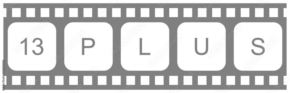 Sign of Adult Only for Thirteen Plus 13+ Age in the Filmstrip. Age ...