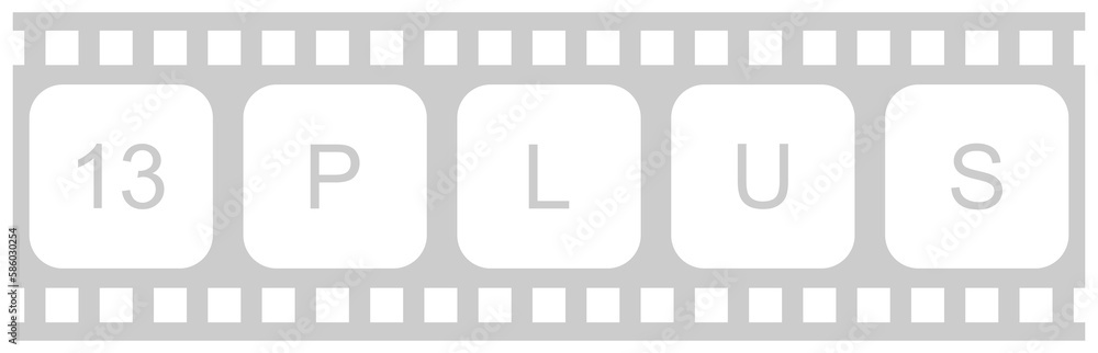 Sign of Adult Only for Thirteen Plus 13+ Age in the Filmstrip. Age ...