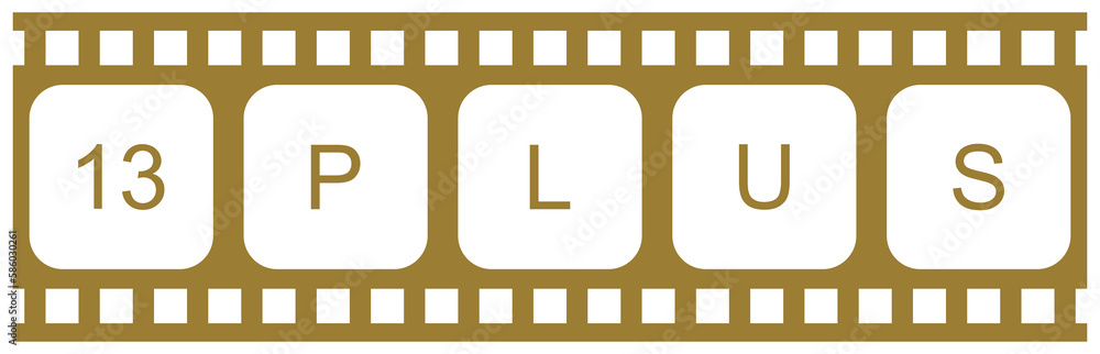 Sign of Adult Only for Thirteen Plus 13+ Age in the Filmstrip. Age ...