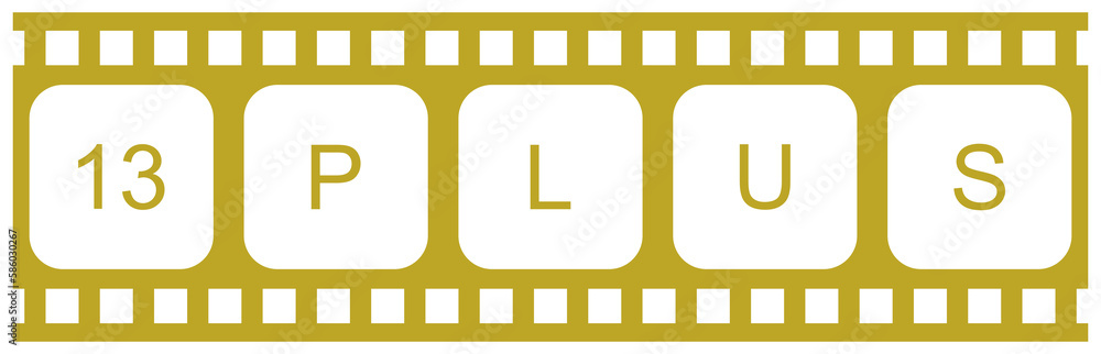 Sign of Adult Only for Thirteen Plus 13+ Age in the Filmstrip. Age ...