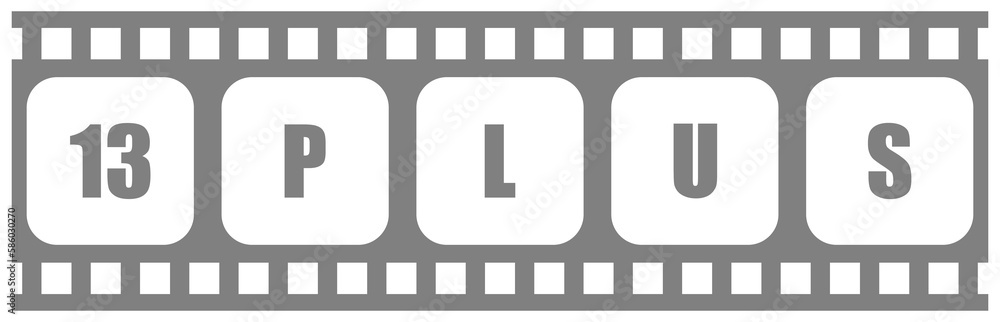 Sign of Adult Only for Thirteen Plus 13+ Age in the Filmstrip. Age ...