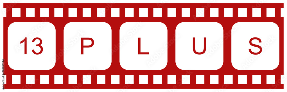 Sign of Adult Only for Thirteen Plus 13+ Age in the Filmstrip. Age ...