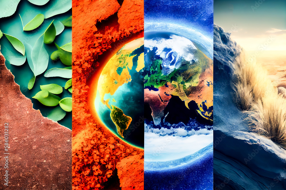 collage different natural Earth textures mixed. Generative AI ...