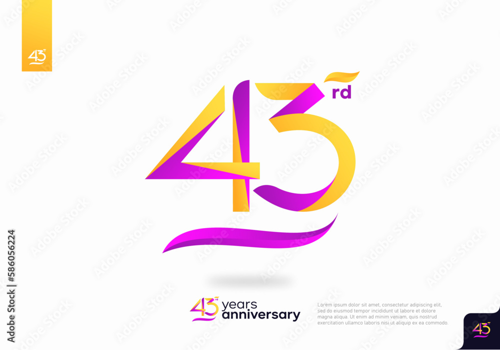 Number 43 logo icon design, 43rd birthday logo number, 43rd anniversary ... Number 43 logo icon design, 43rd birthday logo number, 43rd anniversary ...