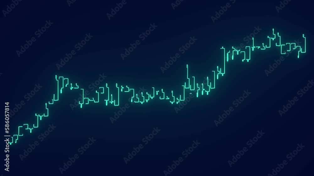 Forex trading candlestick chart showing growth pattern animation Stock ...