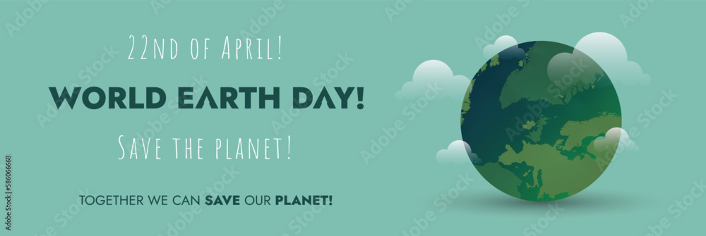 World earth day. Happy world earth day 2023 banner with earth planet ...