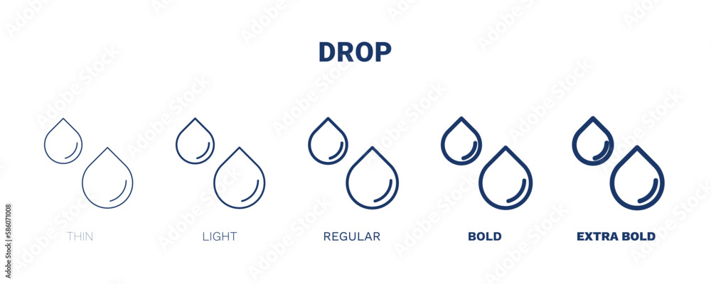 drop icon. Thin, light, regular, bold, black drop, aqua icon set from ...