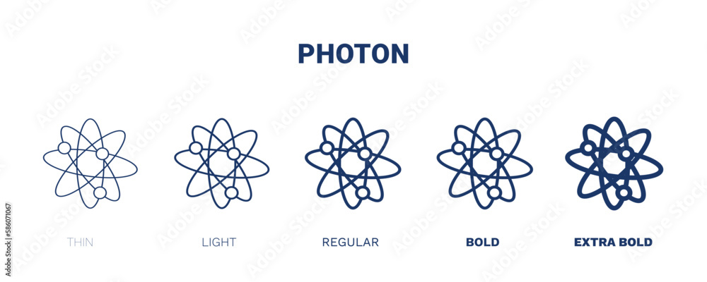 photon icon. Thin, light, regular, bold, black photon, technology icon ...