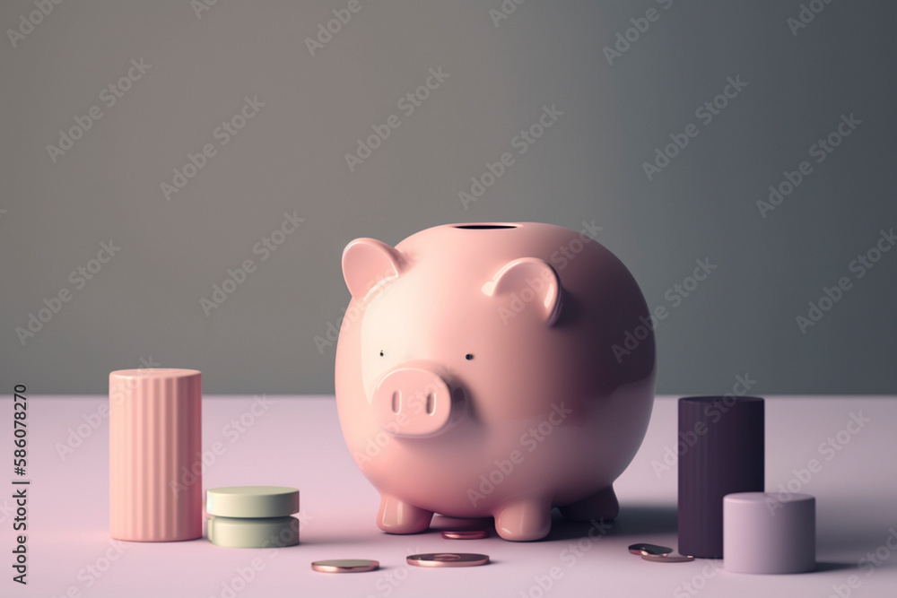 Pink money box and savings idea created with ai generative tools Stock ...