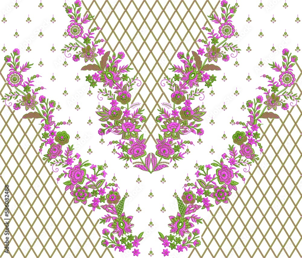 Geometrical embroidery lace border design, Decorative embroidery ...