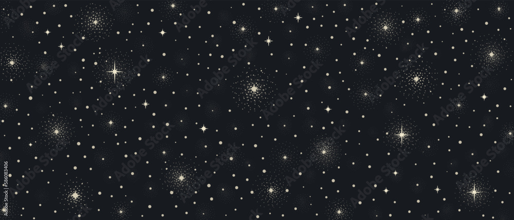 Background with stars, vector pattern night sky filled with lots of ...