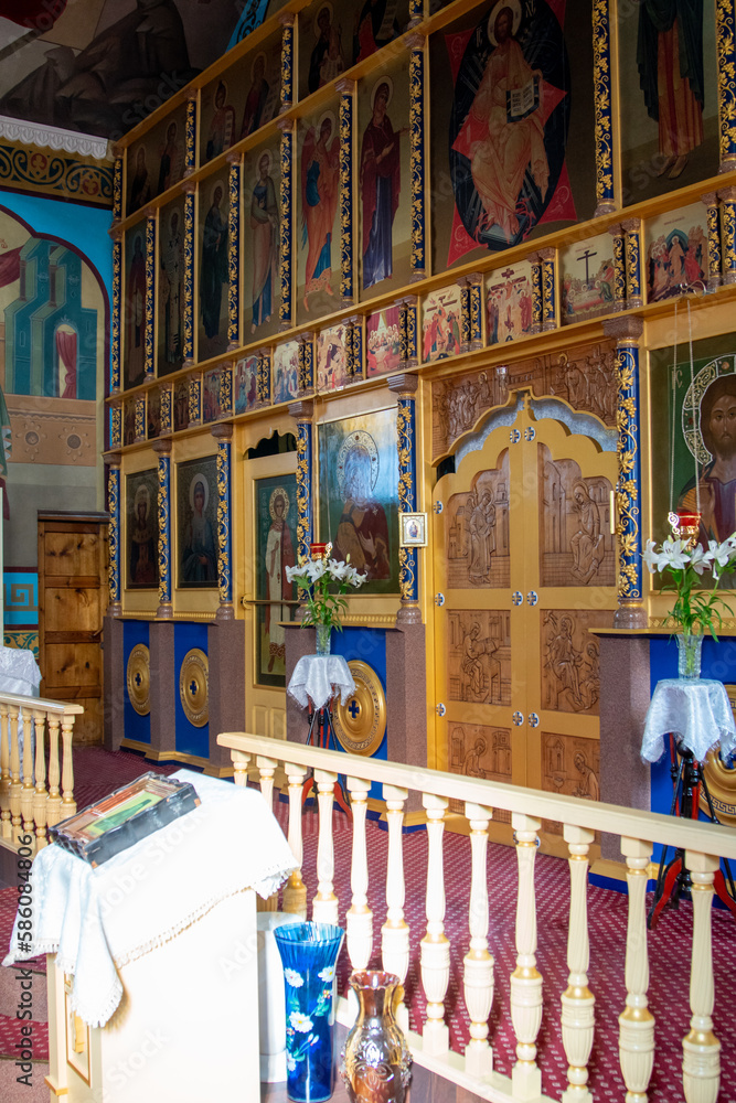 SHYMKENT, KAZAKHSTAN - JANUARY 24, 2023: interior of the temple in ...
