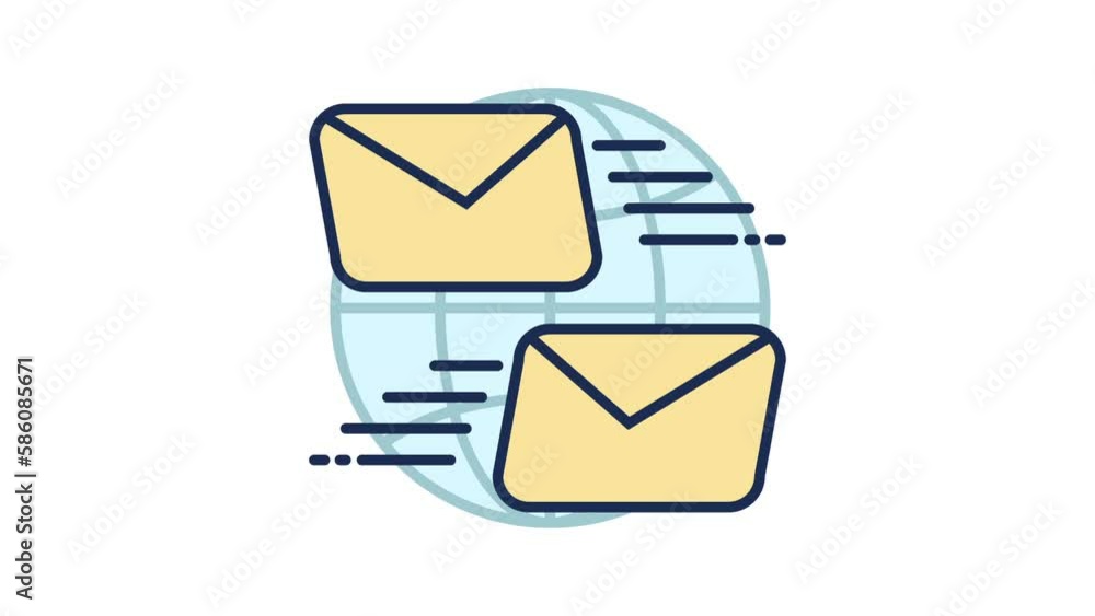 Sending mail, Communication concept animated icon Stock Video | Adobe Stock