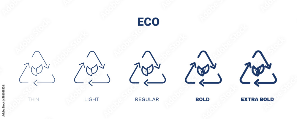 eco icon. Thin, light, regular, bold, black eco, sign icon set from ...