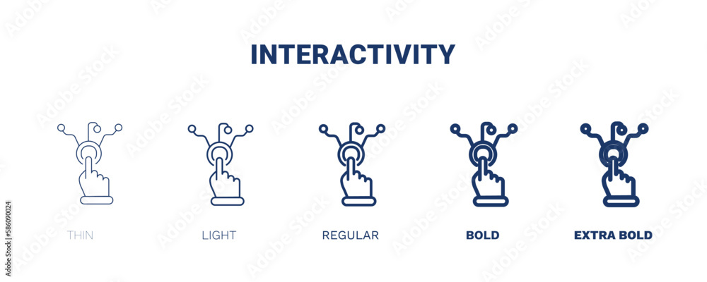 interactivity icon. Thin, light, regular, bold, black interactivity ...