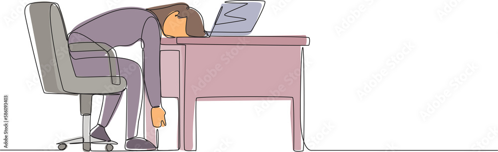 Ilustração do Stock: Continuous one line drawing professional burnout ...