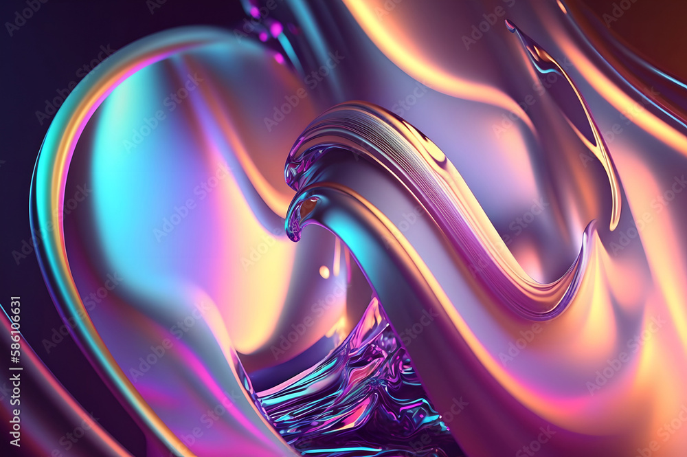 ight emitter glass with iridescent holographic neon vibrant gradient ...