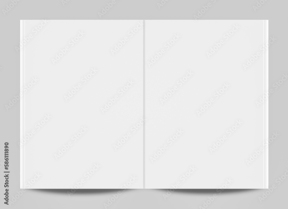 blank white book. Blank open book with pages. Blank open magazine ...
