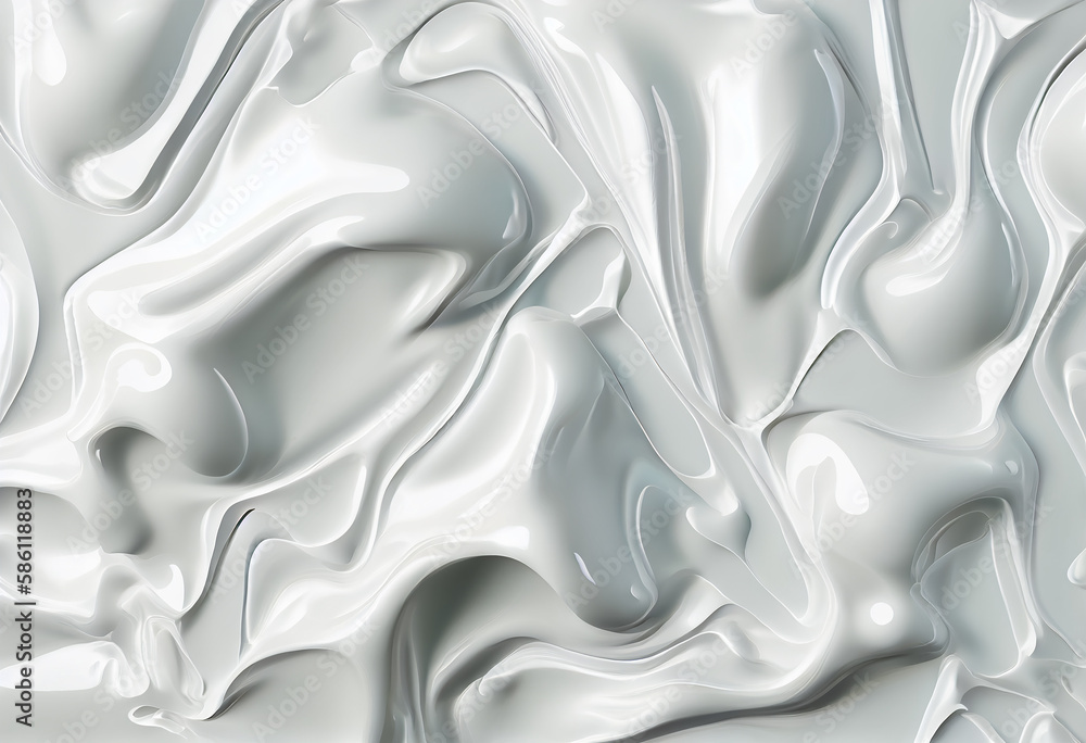 Liquid white wavy plastic texture. Wrinkle silicone sheet. Wrinkle ...