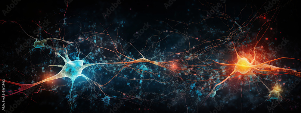Ilustração do Stock: neuron, impulse, brain, cell, fractal, light ...
