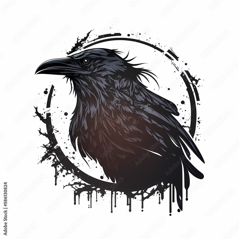 Raven Logo. Generative AI Stock Illustration | Adobe Stock