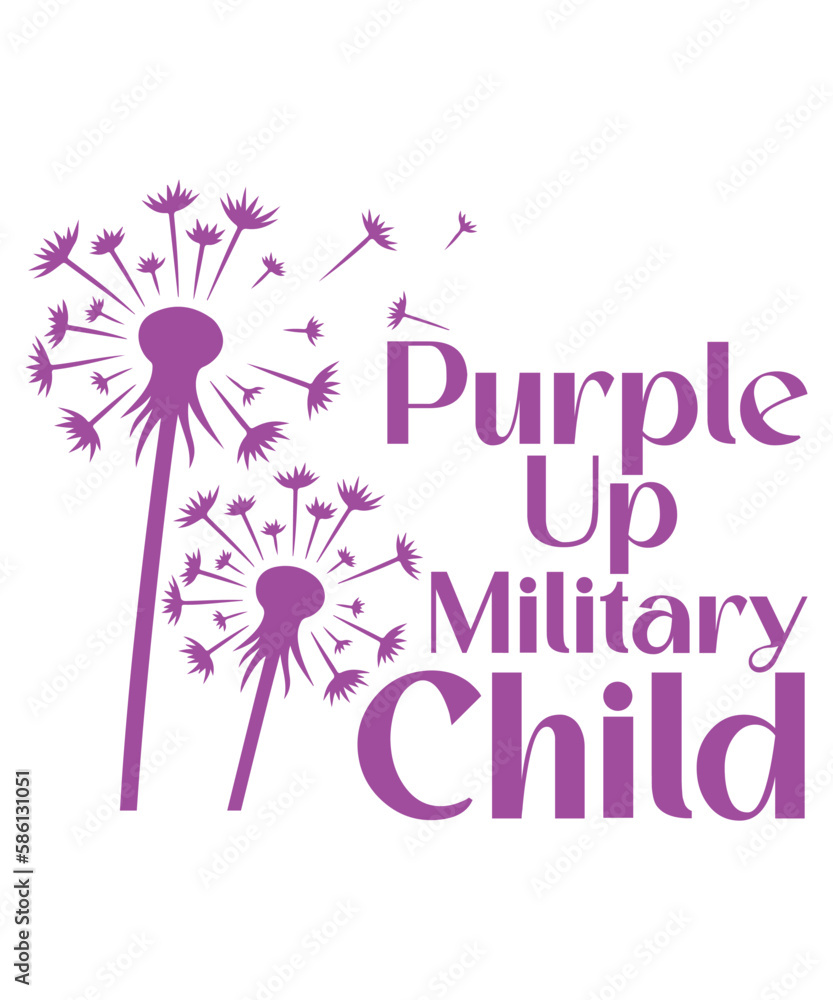 Purple Up Military Child, Purple up for military kids dandelion flower ...