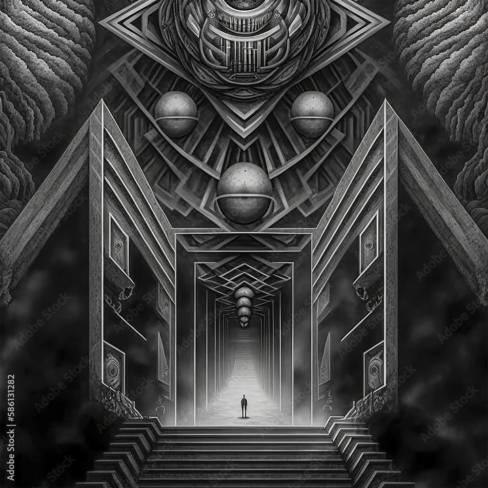 Gigantic Void Concept Art. Generative AI. A digital painting of a ...