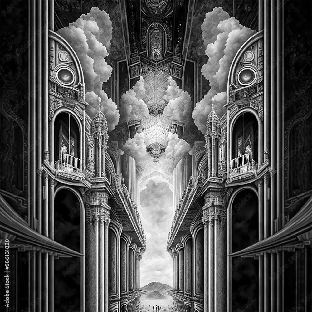 Gigantic Void Concept Art. Generative AI. A digital painting of a ...