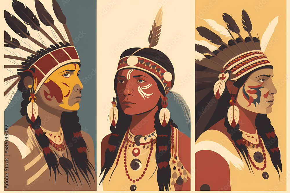 Indian day. Image of North American Indians created with Generative AI ...
