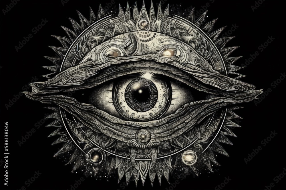 ominous all-seeing eye in a dark void created with Generative AI ...