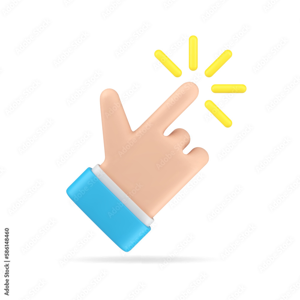 Business man hand human finger click pointer web screen cursor gesture ...