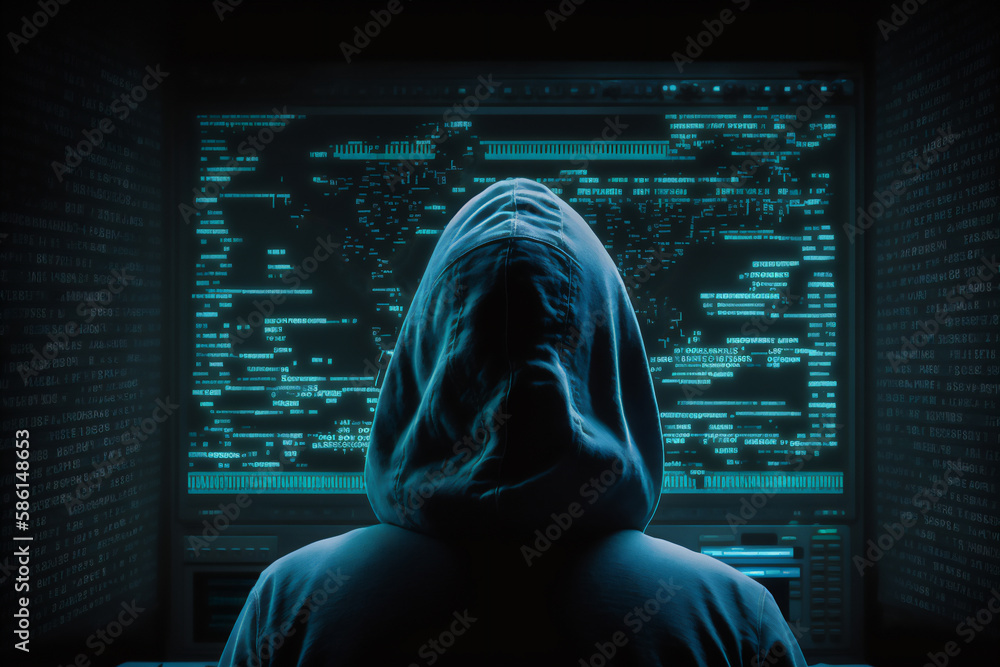 hacker attack, cybersecurity concept, created with Generative AI Stock ...