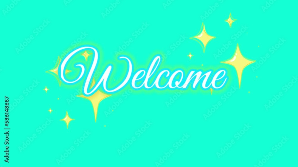 Welcome caption footage, with a cool and modern background, perfect for ...