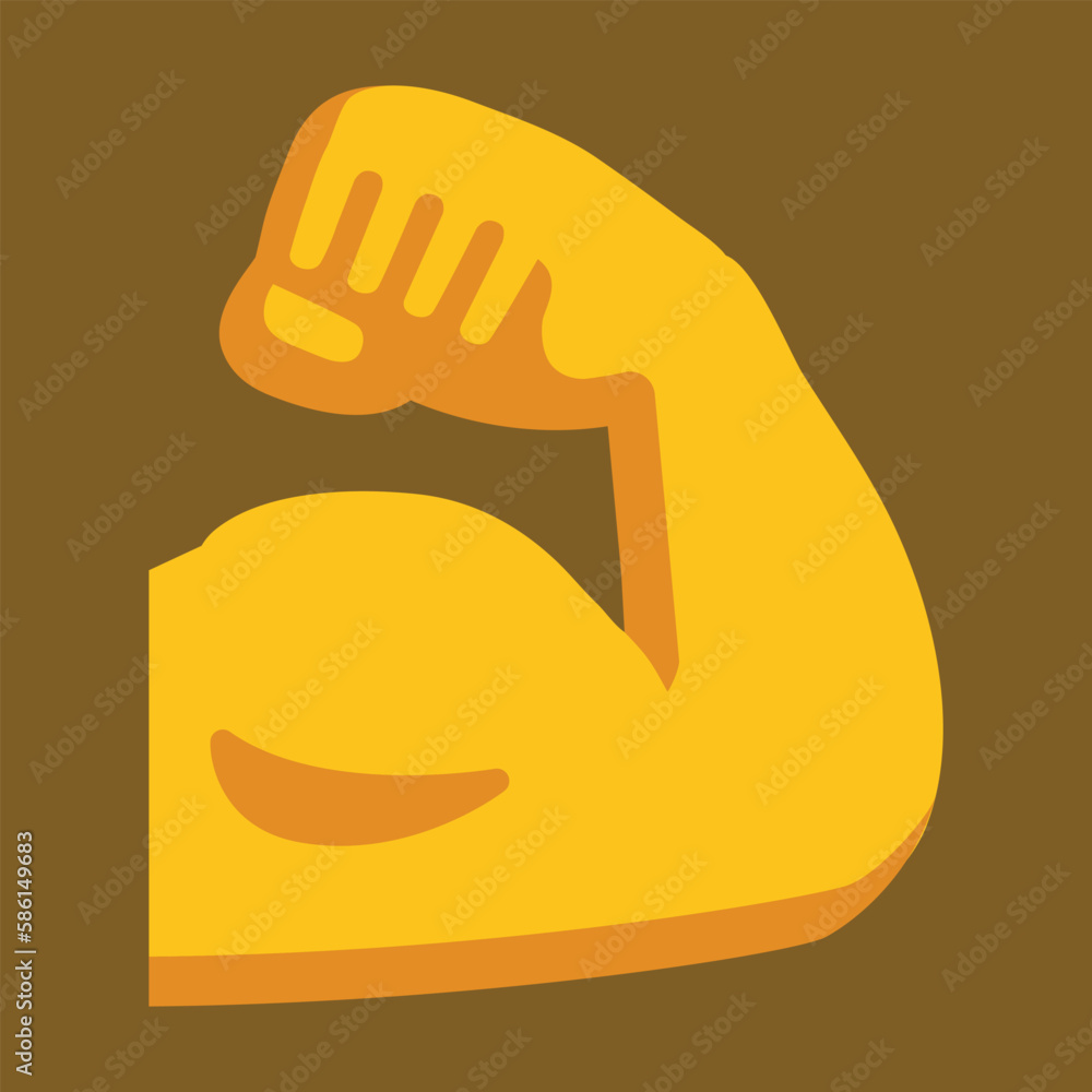 Flexed Biceps vector flat icon illustration design. Isolated arm ...