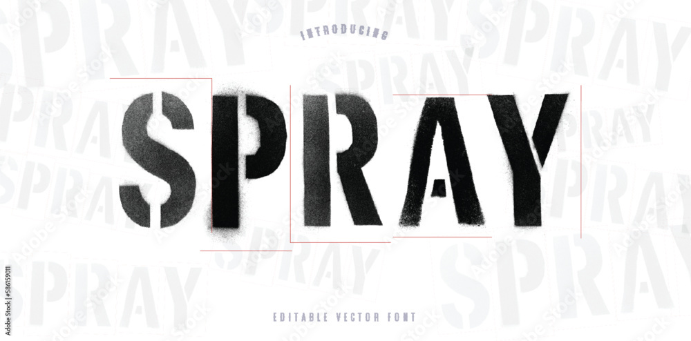 Black colored spray font with capital letters and numbers on ...