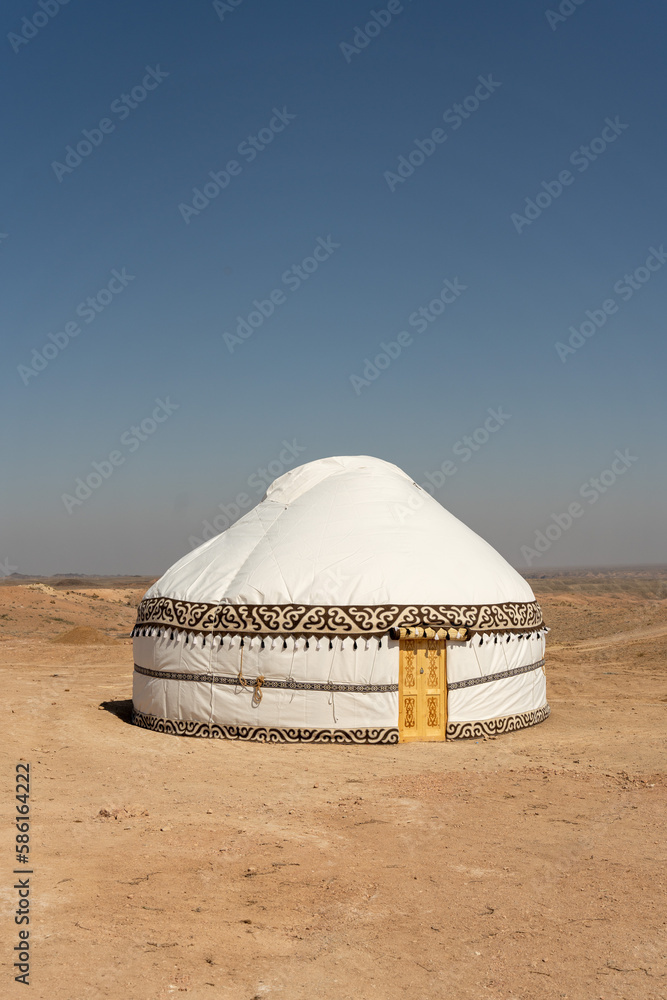 Yurts in the steppe of Central Asia Stock Photo | Adobe Stock