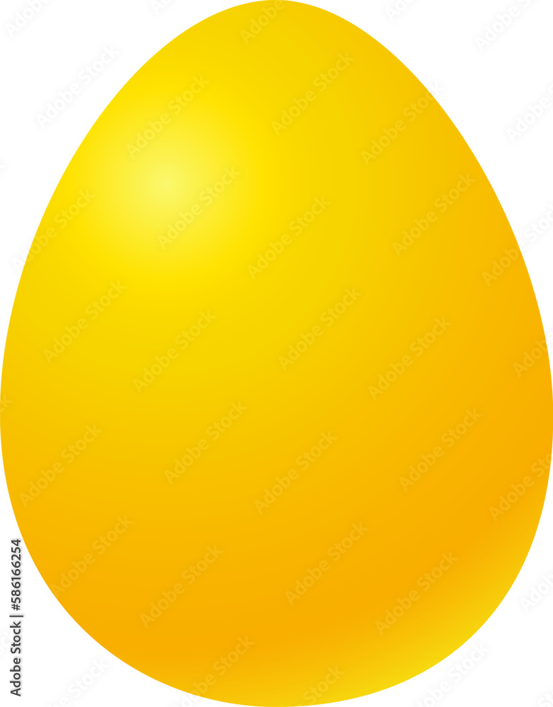 Yellow painted Easter egg. Realistic 3d isolated colored egg Stock ...