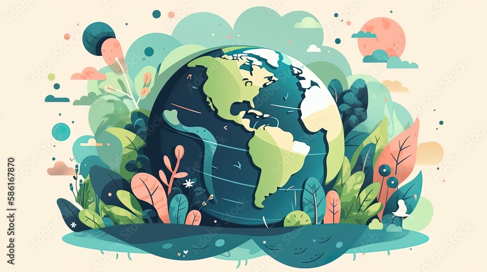 Celebrate Earth Day with a captivating hand-drawn illustration ...