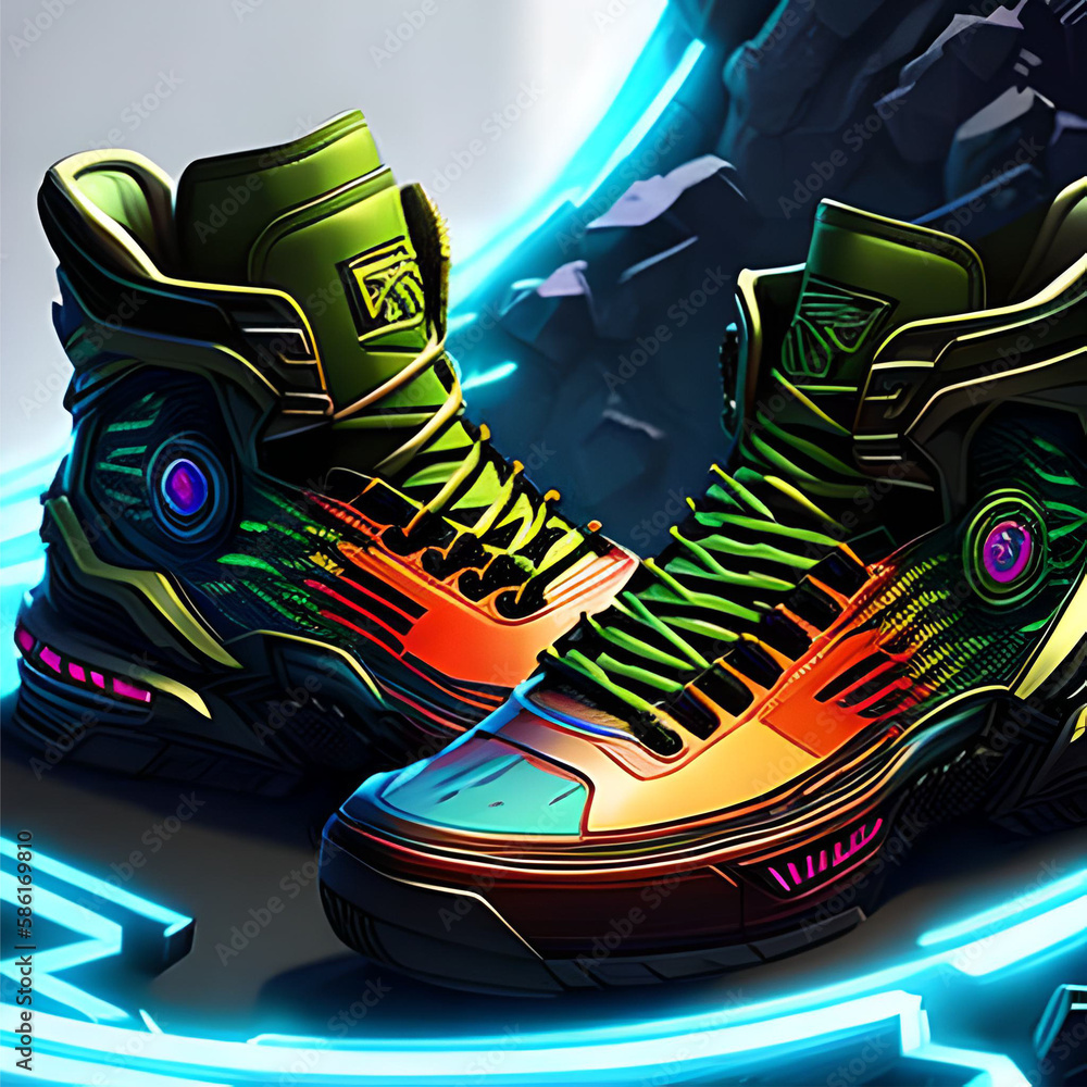 bulma two sneakers demon cyberpunk generative AI digital illustration ...