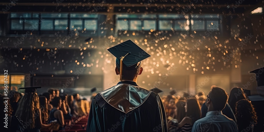 Students celebrate graduation. Graduation at the university. Students ...