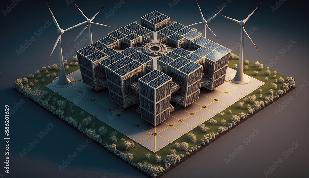 Visualization showcases a renewable energy grid, demonstrating the ...